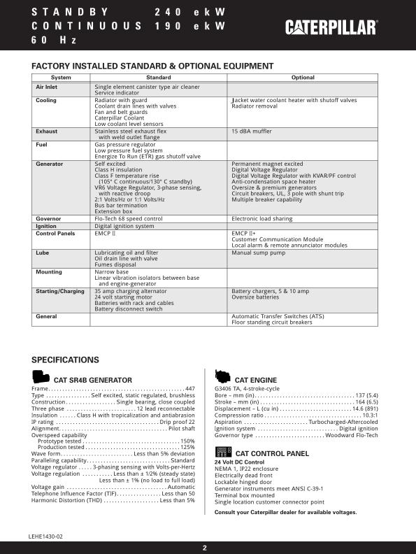 CAT 210 kW Natural Gas Generator